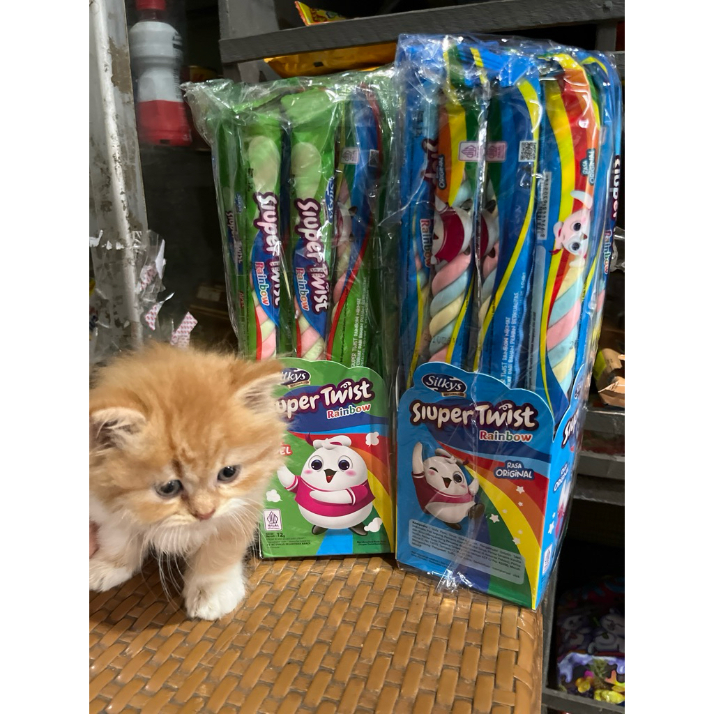 Jual Silkys Marshmallow Super Twist Rainbow Perpak isi 20 Bungkus ...