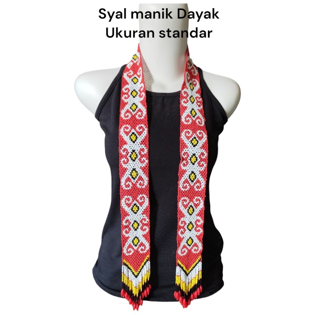 Jual Syal manik dayak / syal manik manik kalimantan / syal manik manik ...