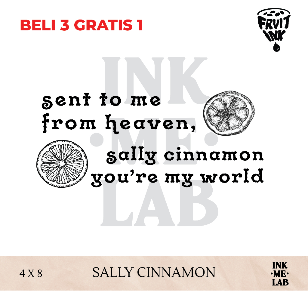 Jual INKMELAB - SALLY CINNAMON Fruit Ink Temporary Tattoo 4X8CM - Tato ...