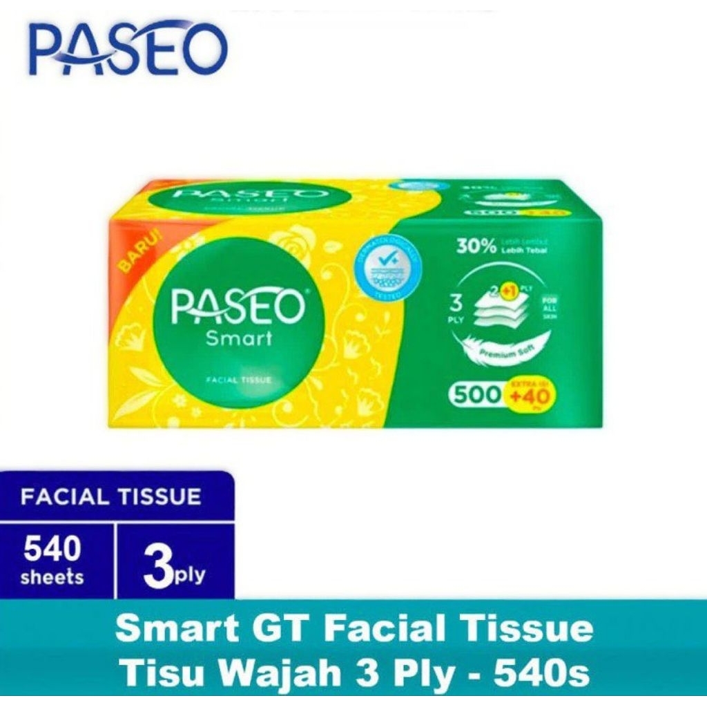 Jual Tissue Paseo 500 + 40 3 play Smart GT Facial Tissue | Shopee Indonesia
