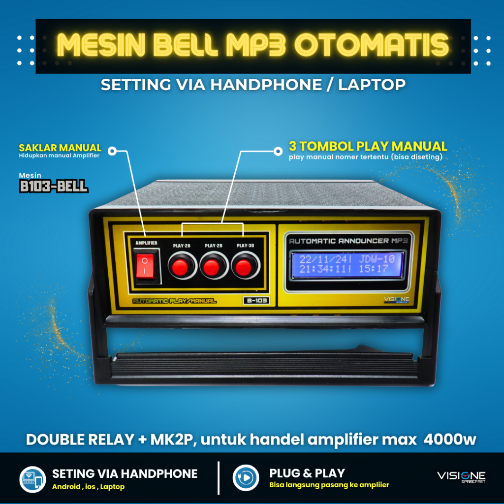 Jual BEL SEKOLAH OTOMATIS BEL PABRIK KANTOR Otomatis Mp3 seting ...