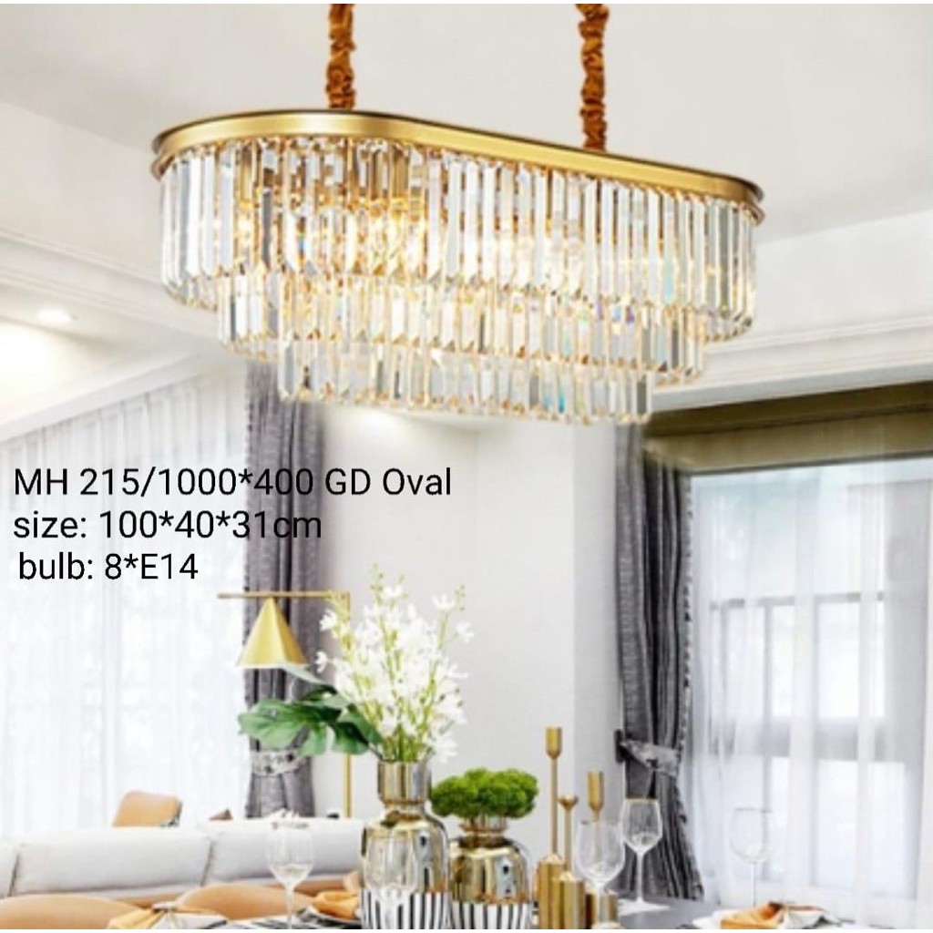 Jual Lampu Gantung Crystal Oval | Shopee Indonesia