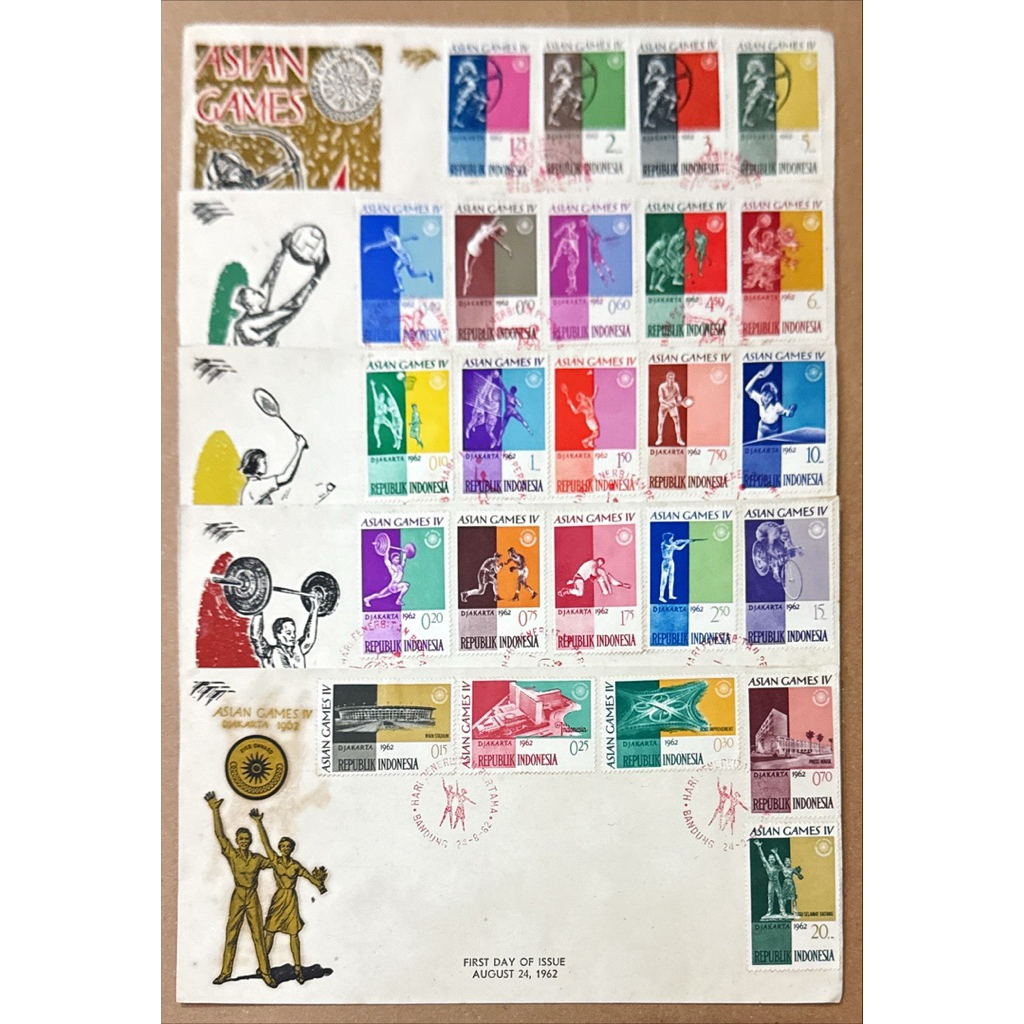 Jual PRANGKO INDONESIA 1962 SHP ASIAN GAMES KE - 4 (5 SAMPUL COMPLIT ...