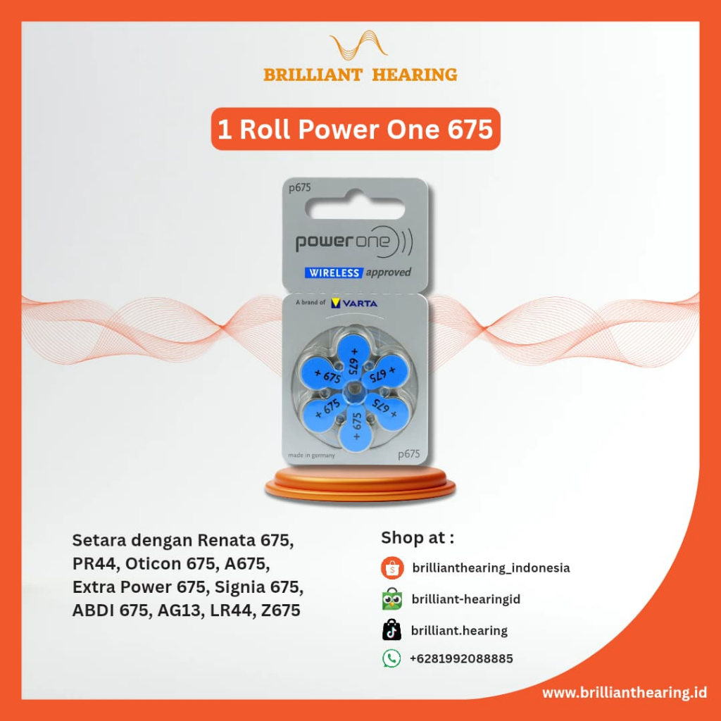 Jual 1 Roll Baterai Alat Bantu Dengar Power One Ukuran 675 | Shopee Indonesia