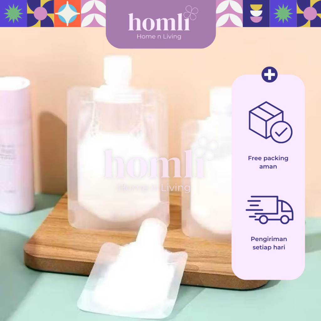 Jual ( HOMLI ) AB125 Travel Pouch Serbaguna Reusable Pouch Bag Refill ...