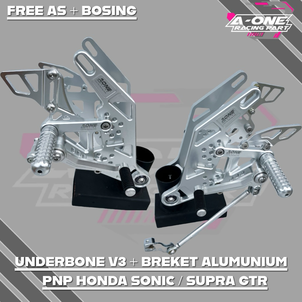 Jual Footstep Underbone V3 A-One PNP Honda Sonic Set Breket Alumunium ...