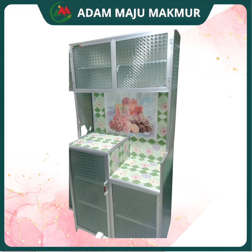 Jual Lemari Rak Piring Kaca Alumunium 2 Pintu | Lemari Dapur Pasar Rebo ...