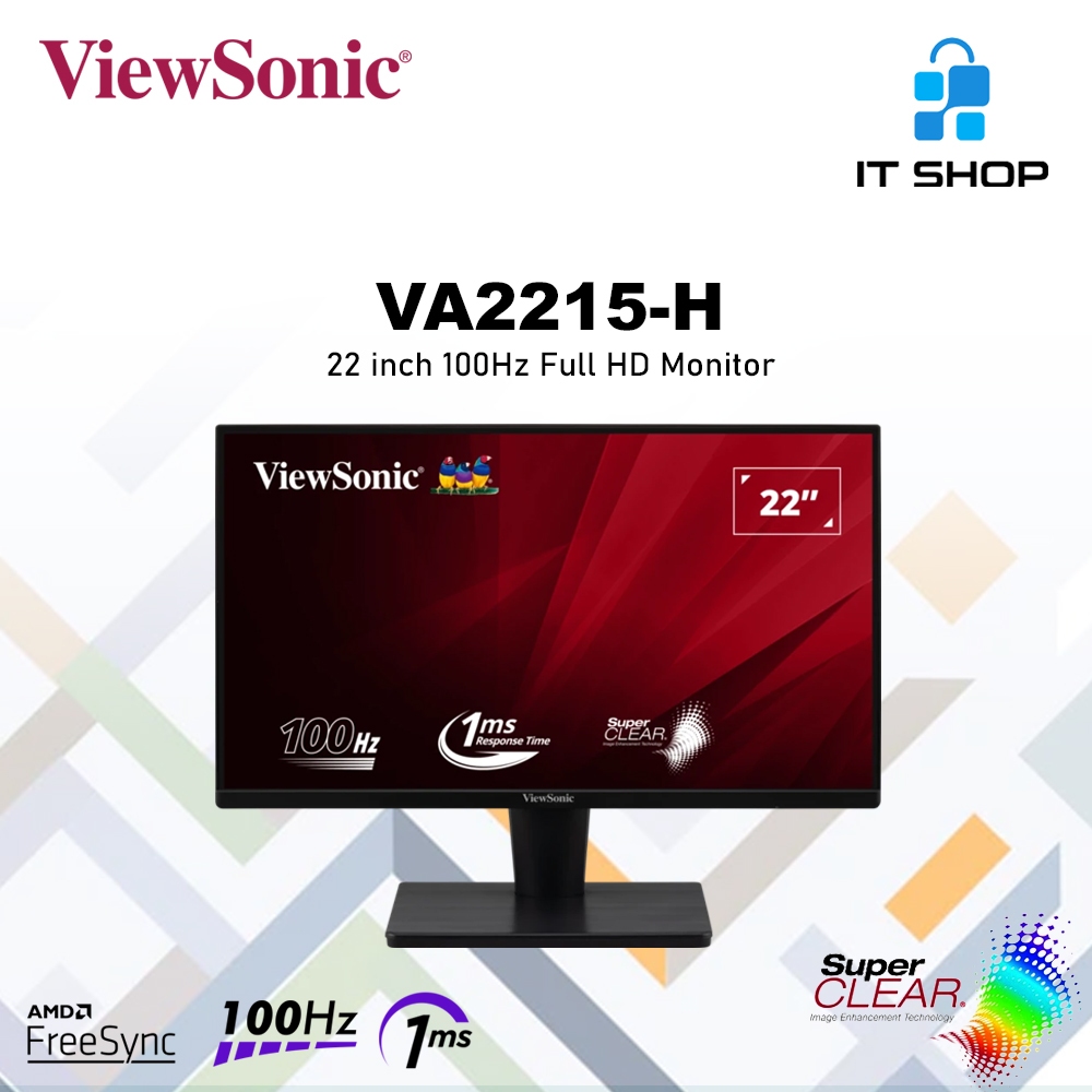 Jual ViewSonic 22 inch Full HD Monitor VA2215-H - 100Hz | Shopee Indonesia