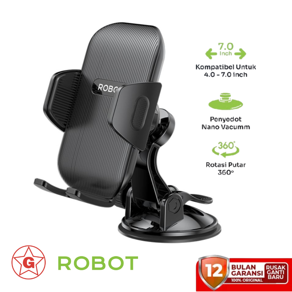 Jual ROBOT RT-CH22 Smartphone Car Holder Dashboard Silicone Suction ...