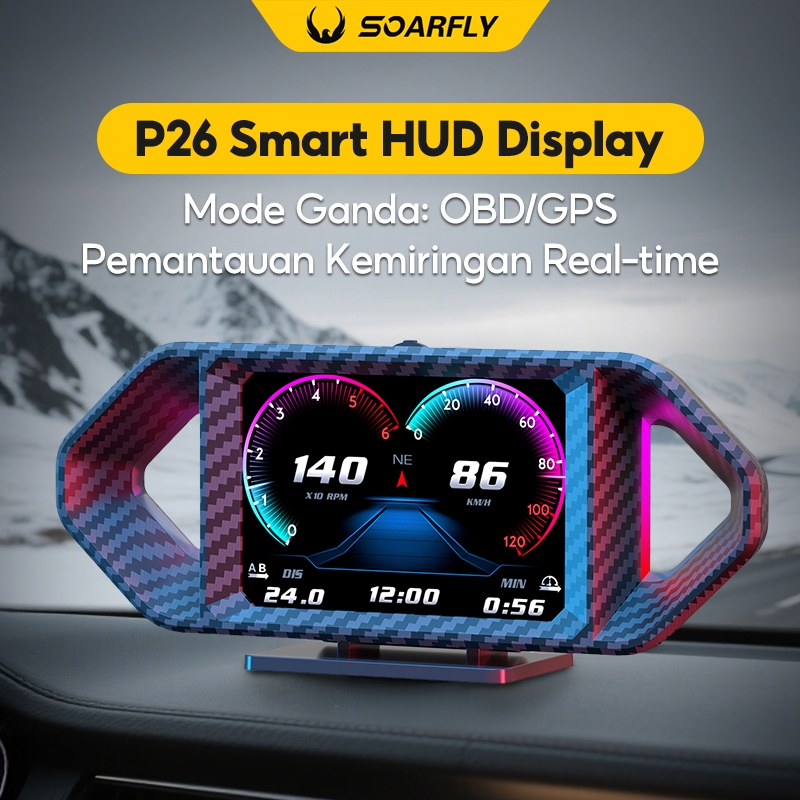 Jual SOARFLY P26 Car Smart Gauge OBD2+GPS HUD Smart Car Layar Display ...