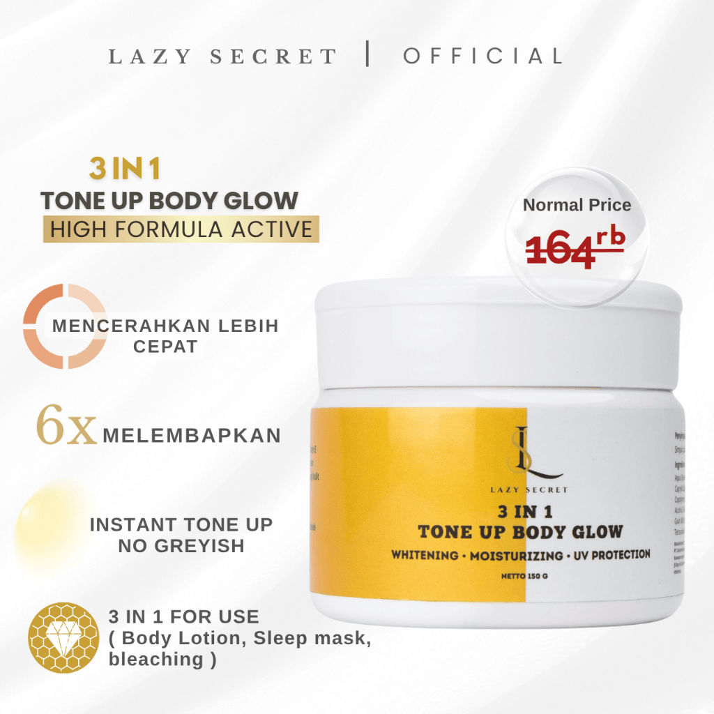 Jual LAZY SECRET Lotion Tone Up Body Glow 3 in 1Whitening Moisturizing ...