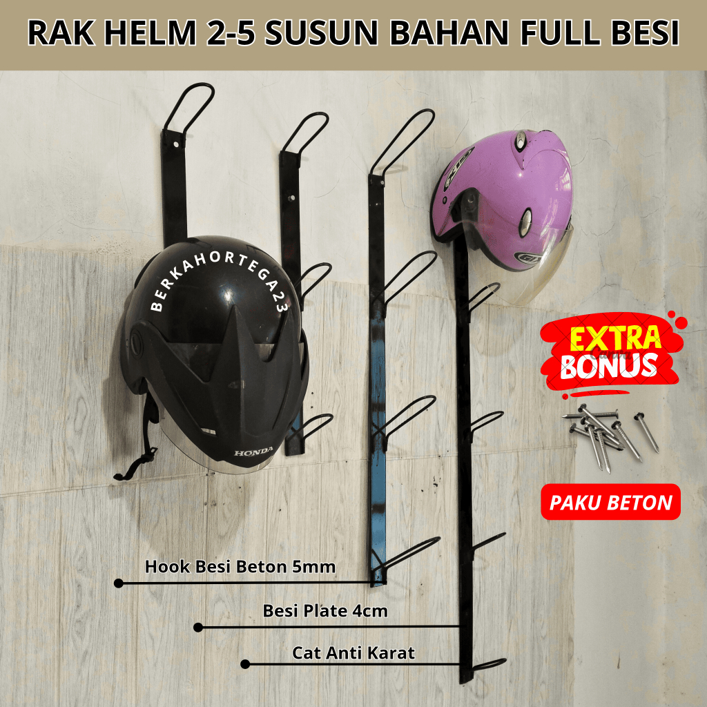Jual Rak Helm Susun Bahan Full Besi Solusi Untuk Helm Rapi dan Terorganisir | Shopee Indonesia