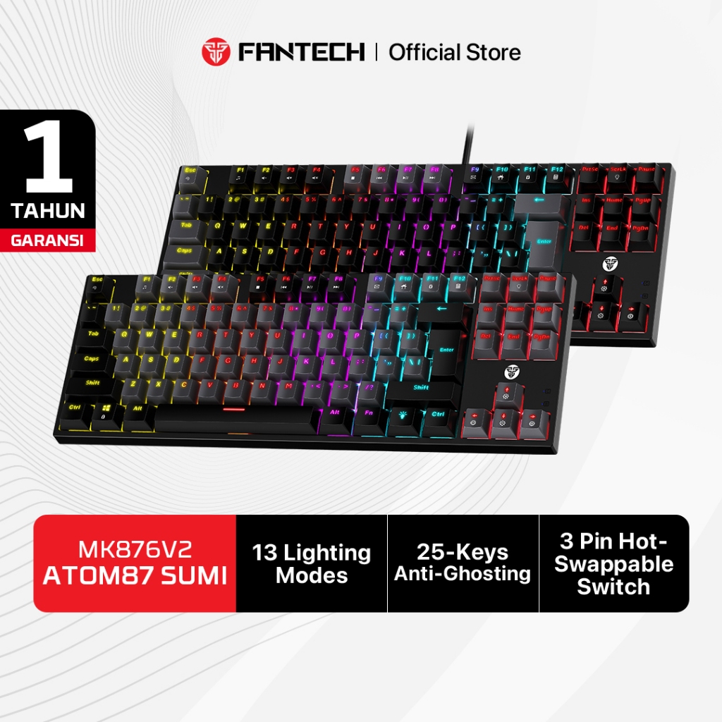 Jual Fantech ATOM MK876 RGB Gaming Mechanical Keyboard TKL | Shopee Indonesia