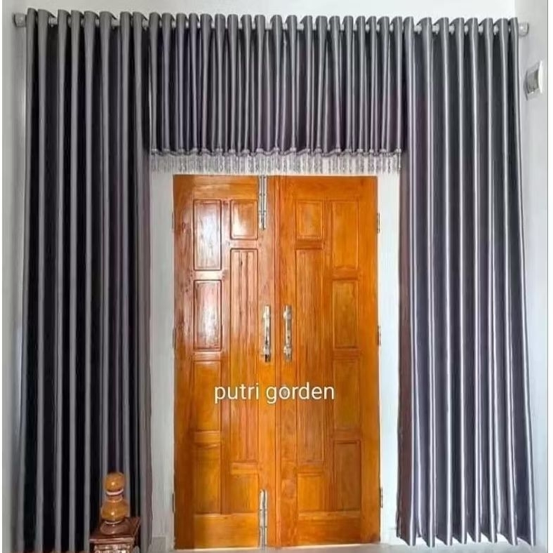 Jual gorden poni 1 set gorden pintu gorden blackout abu tua,cream,moca ...