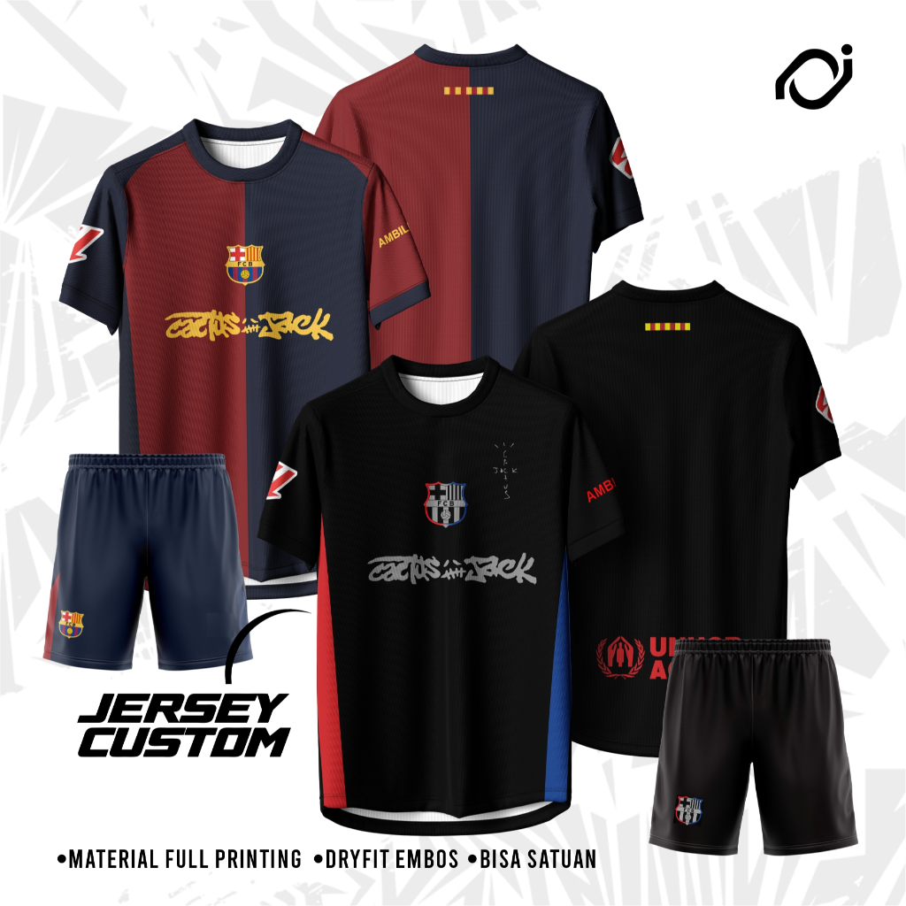Jual Jersey FC Barcelona 2024 2025 Match Home X Cactus Jack Jersey | Shopee Indonesia