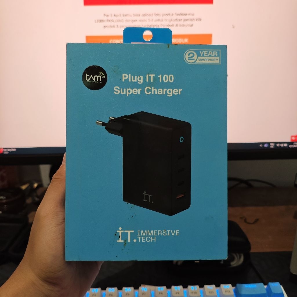 Jual Adaptor Charger IT Plug 100 W Super Charger - Midnight Black ...