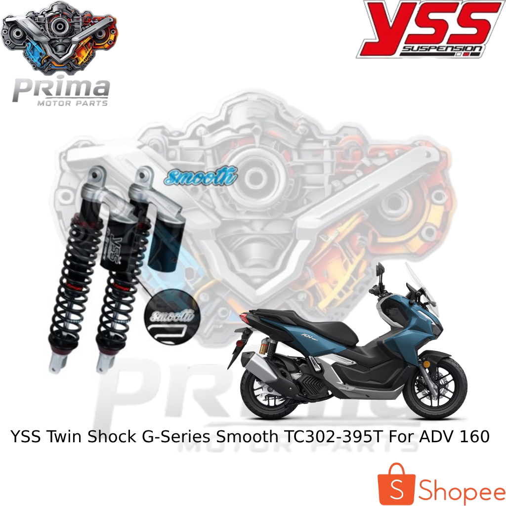 Jual TWIN SHOCK YSS G-SERIES SMOOTH TC302-395T-07-888 FOR ADV 160 BLACK/BLACK/BLACK | Shopee ...