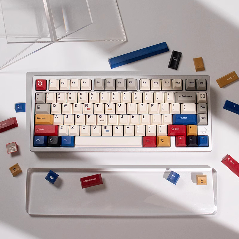 Jual Keycaps PBT Dye Sub Cherry Profile Retro 100 Red Blue Yellow ...