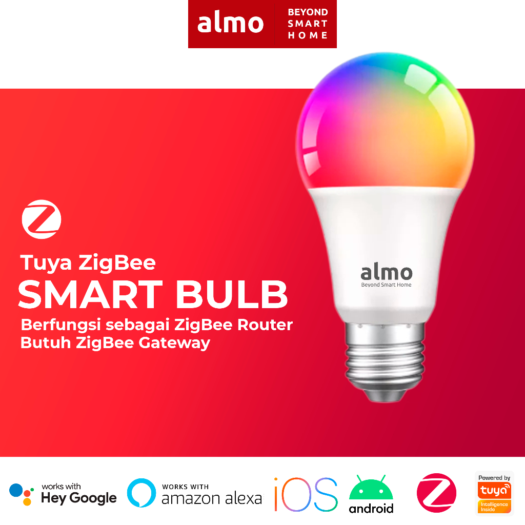 Jual ALMO Zigbee Smart Bulb Led RGB+CW Dimmer IoT for Home Automation ...