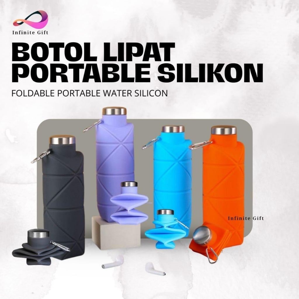 Jual Botol Air Minum Lipat 700ml Silikon Bebas BPA Botol minum Portable ...