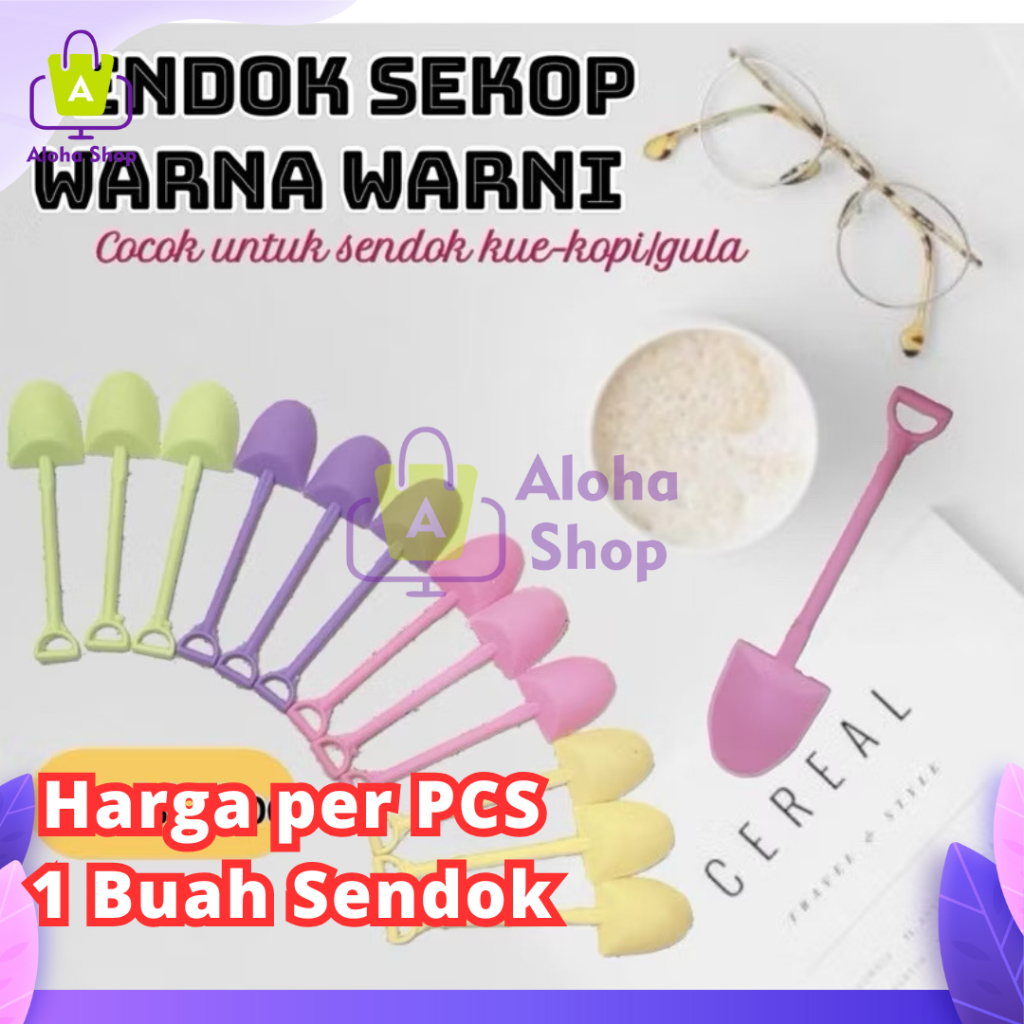 Jual AS Sendok Estetik Desert Bentuk SEKOP CAKE PUDING KOPI GULA Warna ...