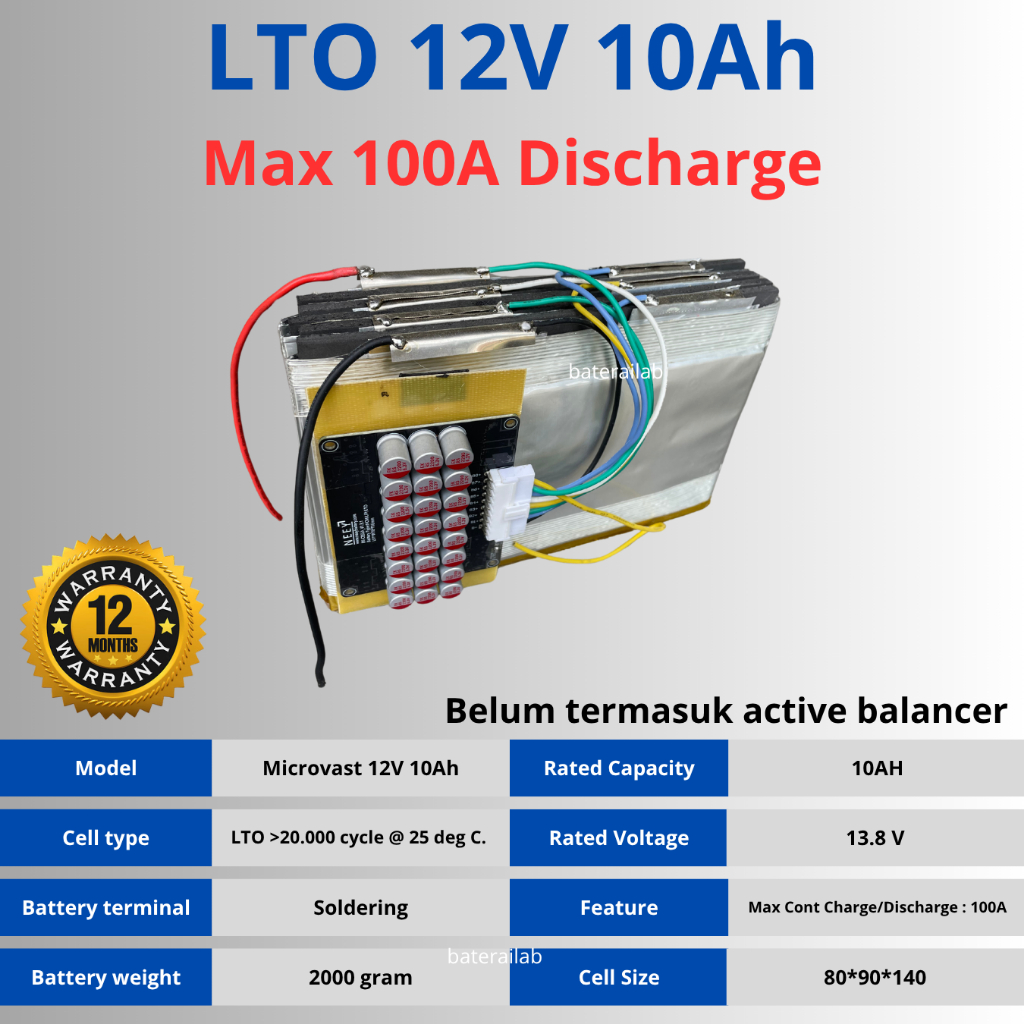 Jual LTO 2.3V 10Ah 25000 Cycle TOP BRAND Microvast Untuk Audio Starting ...