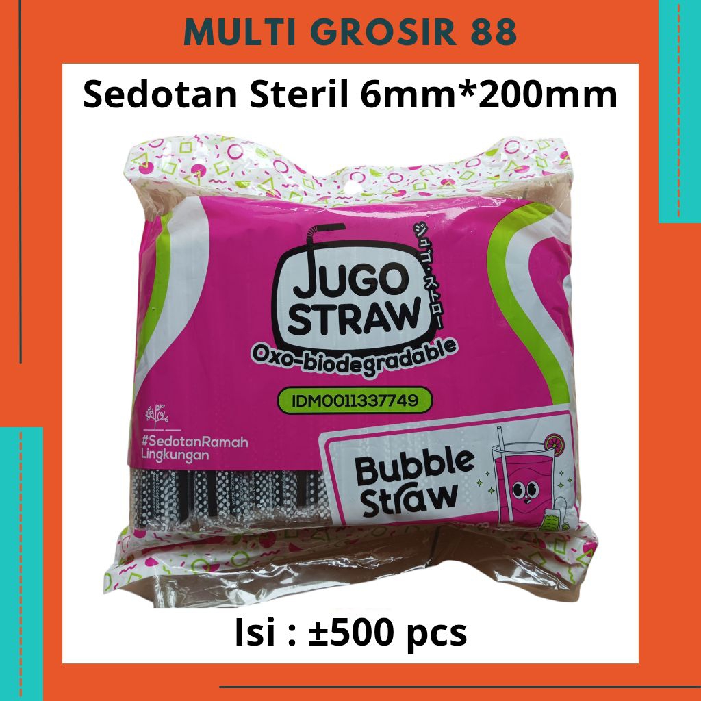 Jual MG88 500 Pcs Sedotan Hitam Warna Steril Kopi Es Teh Jumbo Ujung Lancip Bubble Straw 6mm ...