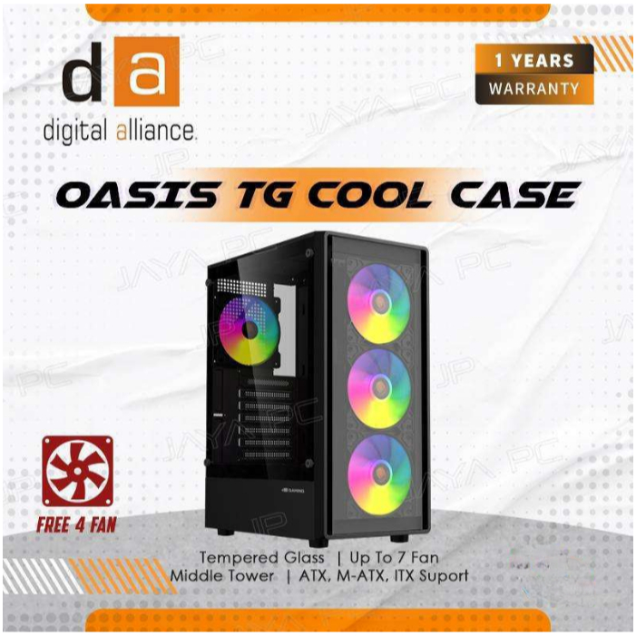 Jual CASING GAMING DIGITAL ALLIANCE OASIS TG COOL 4X FAN RGB | Shopee Indonesia
