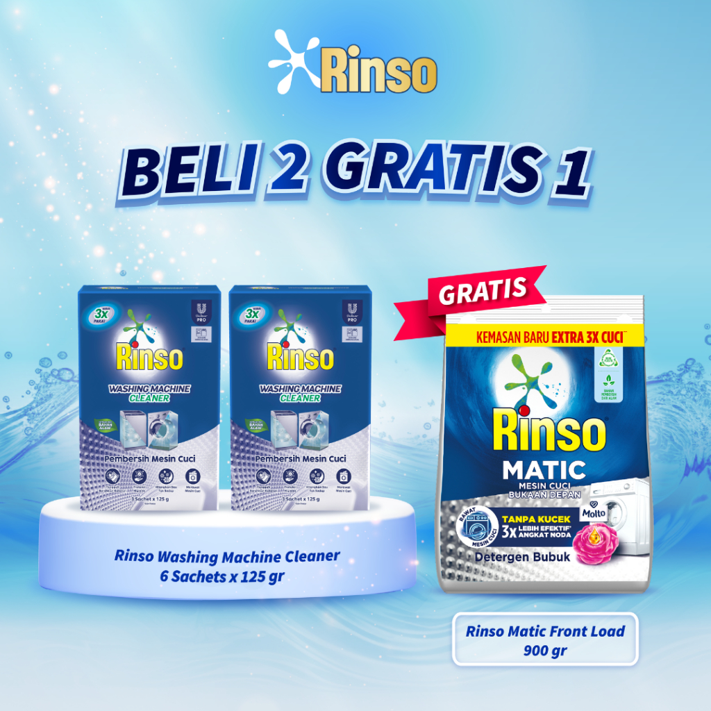 Jual Beli 2 Pack Rinso Washing Machine Cleaner GRATIS Rinso Detergen ...