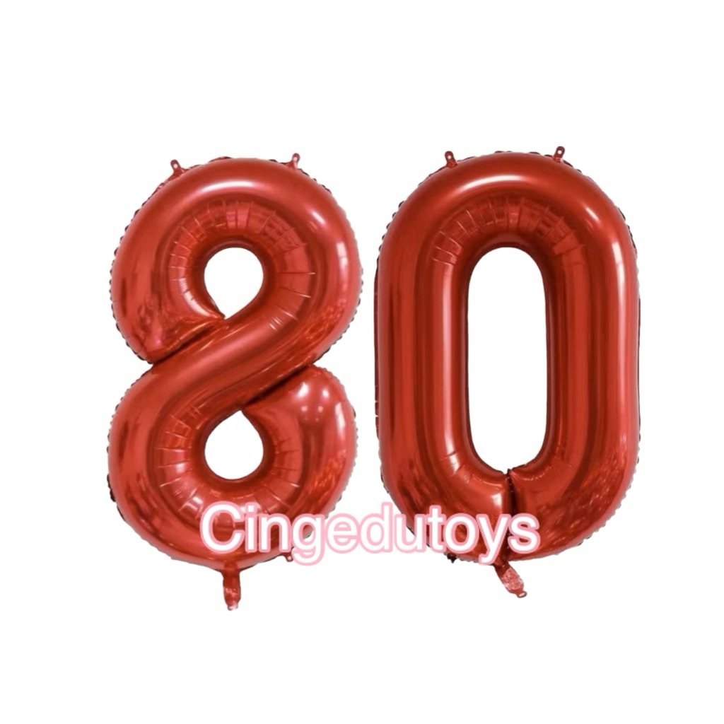 Jual Balon angka HUT RI 80 merah putih gold silver JUMBO | Shopee Indonesia