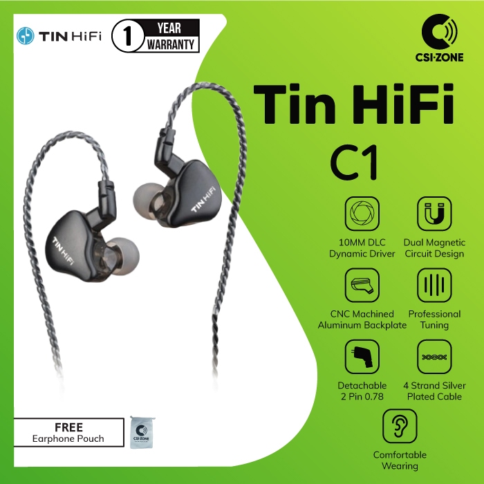 Jual Tin HIFI C1 10mm DLC Diaphragm Dynamic Driver In Ear Monitor Earphone | Shopee Indonesia