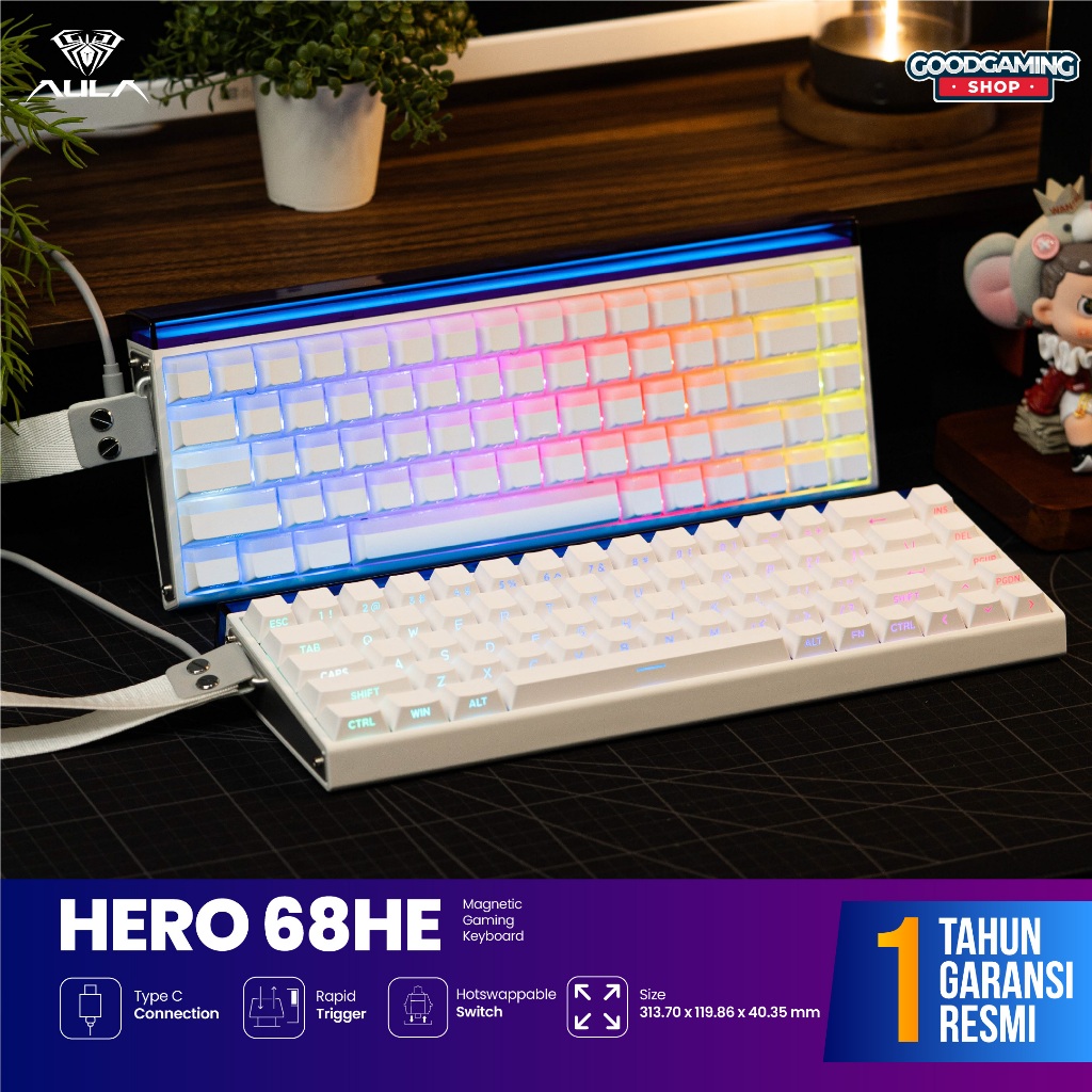 Jual AULA HERO 68HE / HERO 68 HE Hall Effect Rapid Trigger 65% Layout ...