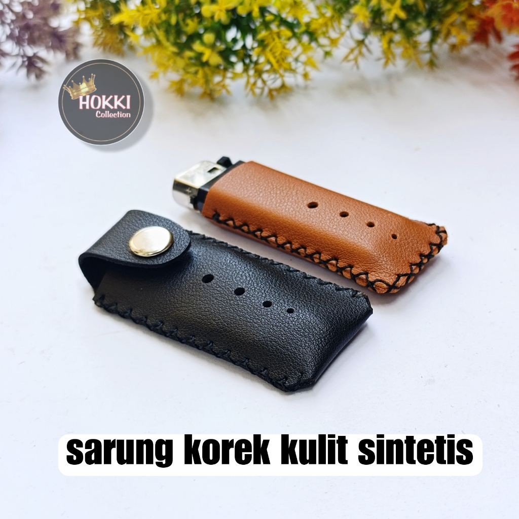 Jual sarung kulit wadah korek lighter cover leather cover sarung korek ...