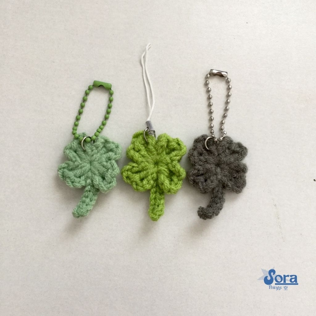 Jual Gantungan Kunci Four-Leaf Clover | Clover Crochet Keychain ...