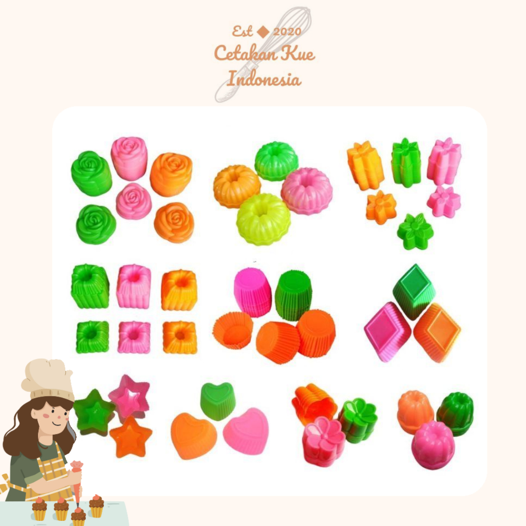 Jual {CKI} [Isi12] Cetakan Kue Kukus Plastik Agar Jelly Puding Kue Putu ...