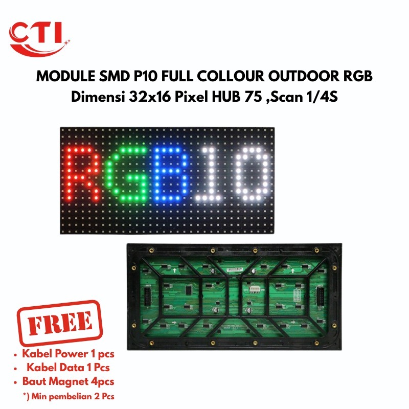 Jual Panel Module P10 Led Videotron Running text Full Outdoor SMD RGB ...