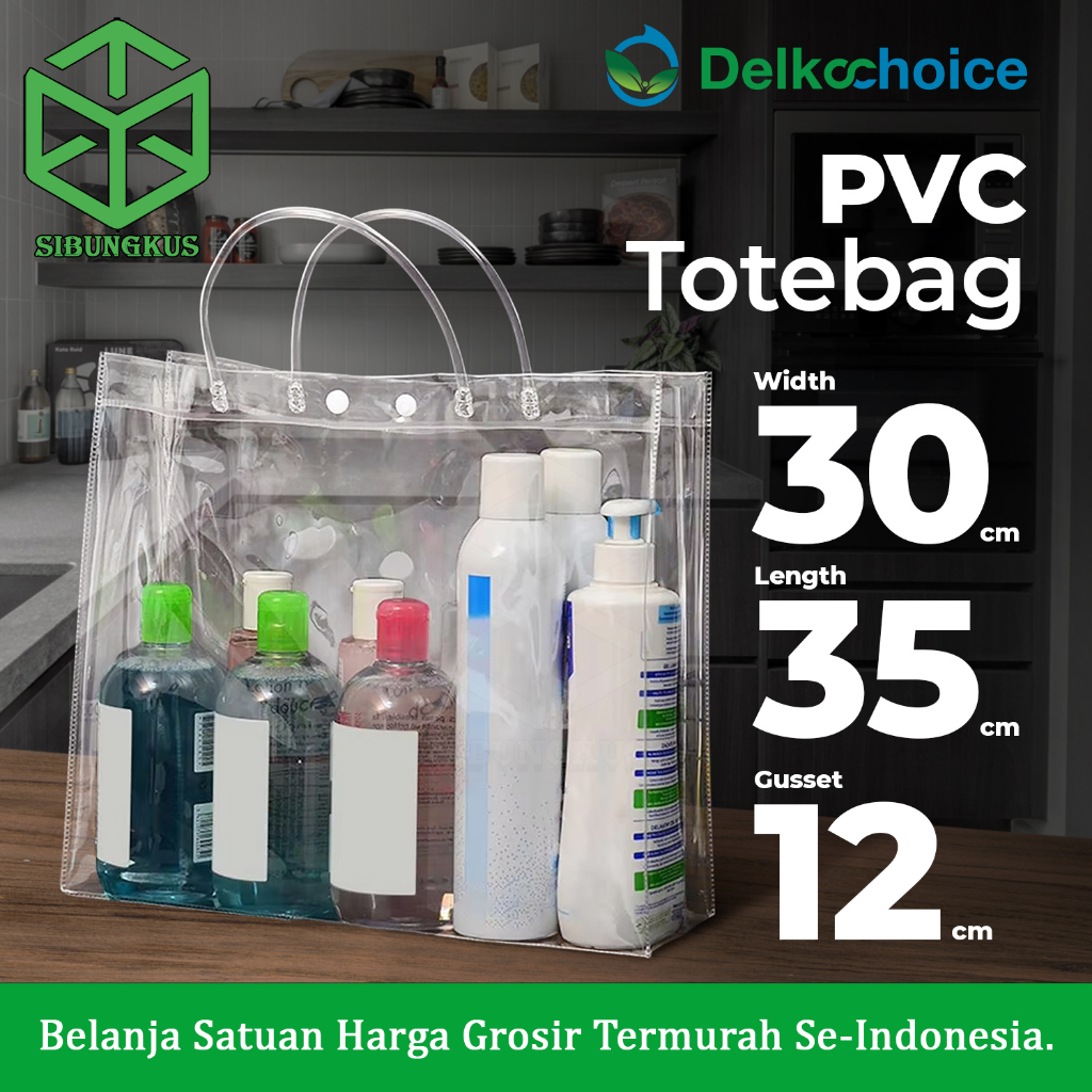 Jual Tas Mika Totebag Bening Transparan Goodie Bag 30cm x 35cm Tote Bag ...