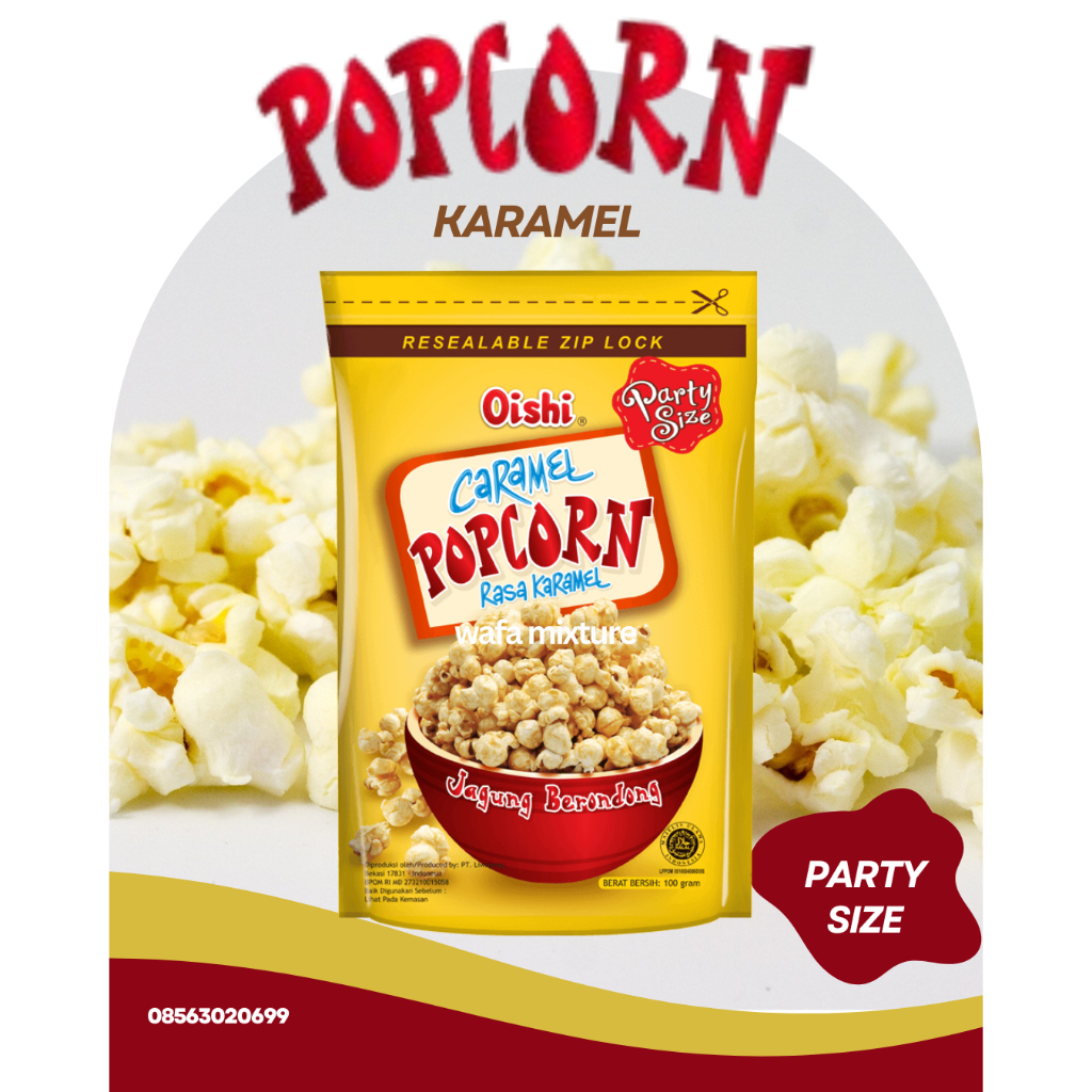Jual Oishi Popcorn caramel / Camilan Snack Jagung Pop Corn Karamel 100 ...