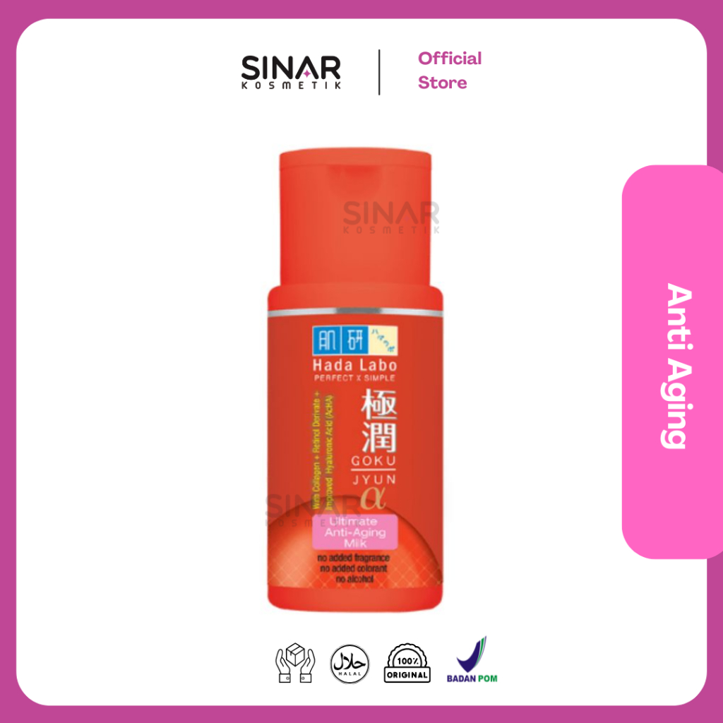 Jual Hada Labo Gokujyun Alpha Milk Ultimate Anti Aging (Strip Pink ...