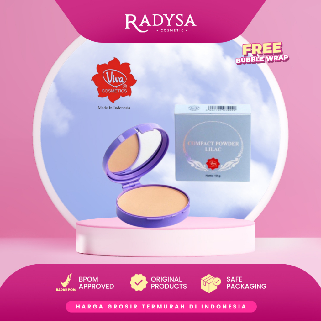 Jual 𝐑𝐀𝐃𝐘𝐒𝐀 - Viva Compact Powder Lilac / Bedak Padat | Shopee Indonesia