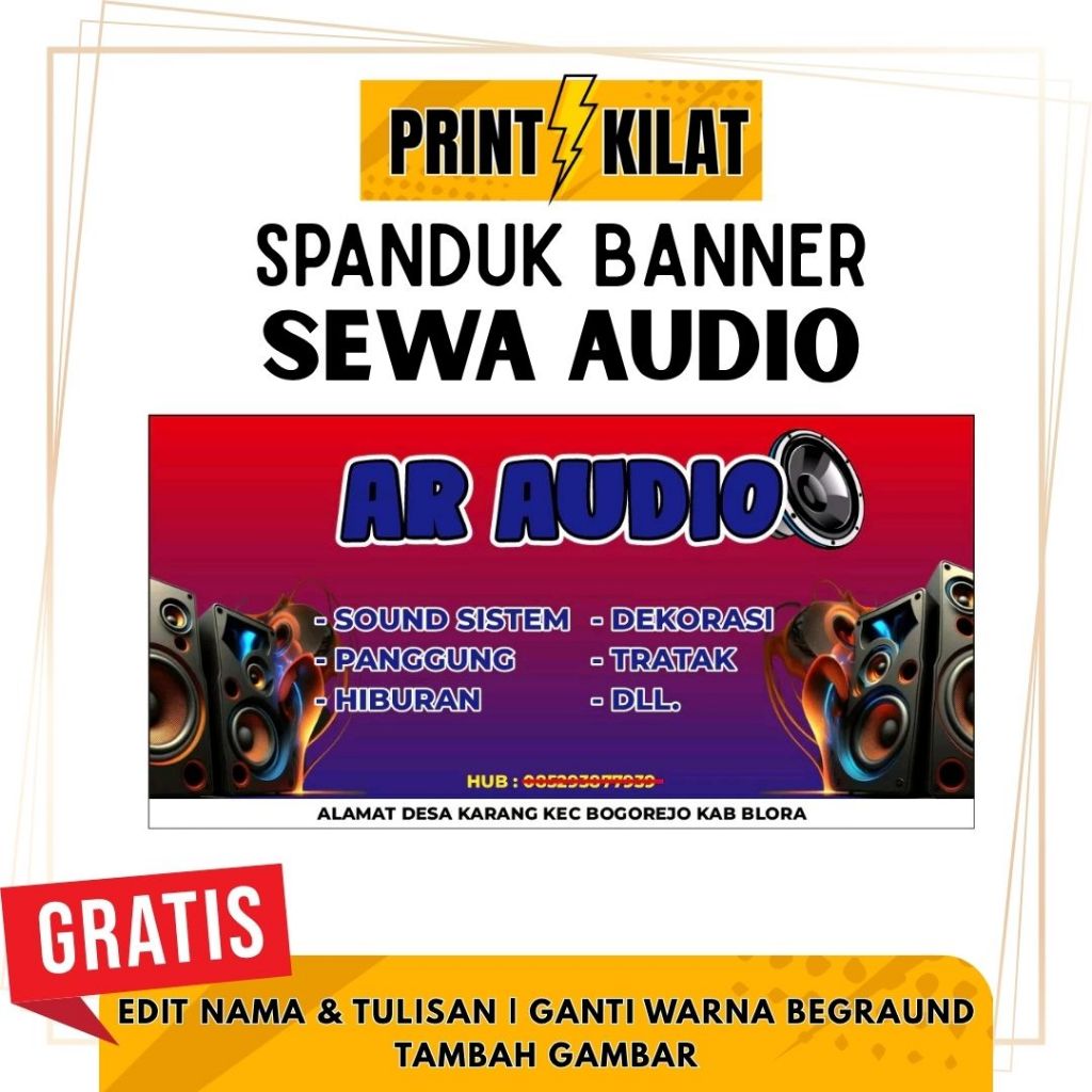 Jual SPANDUK BANNER SEWA AUDIO | Shopee Indonesia