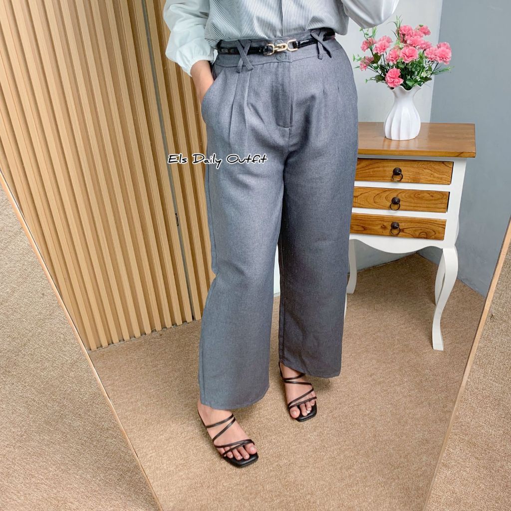 Jual Diora Loose Pants Semiwol Celana Panjang Highwaist Wanita | Shopee ...