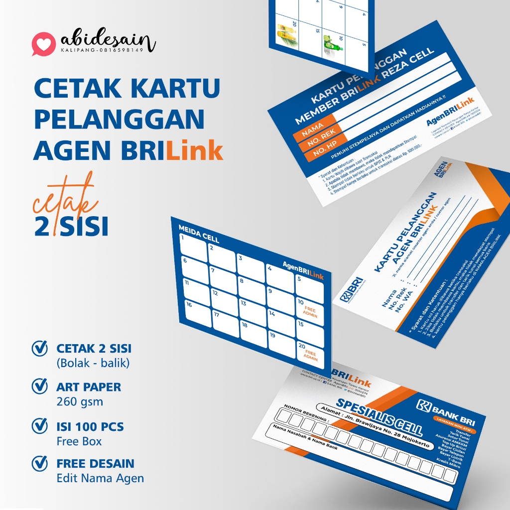 Jual KARTU PELANGGAN AGEN BRILINK - KARTU MEMBER - AGEN BRILINK - 2 ...