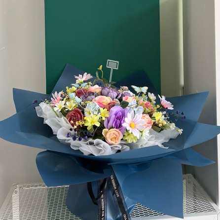 Jual Rounded Bouquet Bunga Artificial Colorful – Buket Hadiah Mewah ...