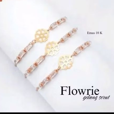 Jual Gelang Tali Serut Gold Batu Putih Kotak Flowrie 0,1gram Semar ...