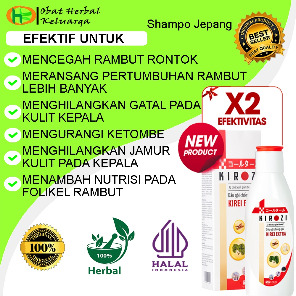 Jual Kirozi Shampo Herbal Jepang untuk Ketombe Jamuran di Kepala dan ...