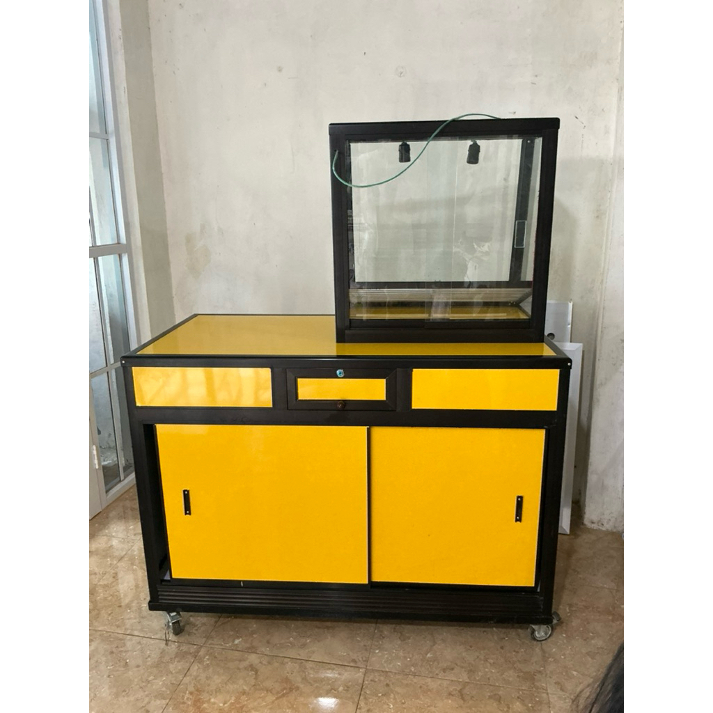 Jual meja ayam etalase fried chicken aluminium P120xL60xT90cm | Shopee ...