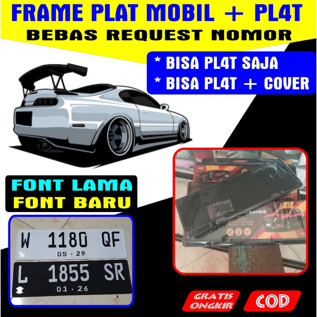 Jual FRAME PLAT DAN PLAT ALUMINIUM UNTUK MOBIL HARGA SDH SEPASANG DEPAN ...