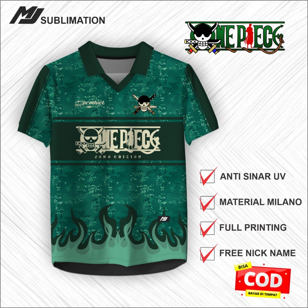 Jual Jersey One Piece Roronoa Zoro Edition Kaos Polo | Shopee Indonesia