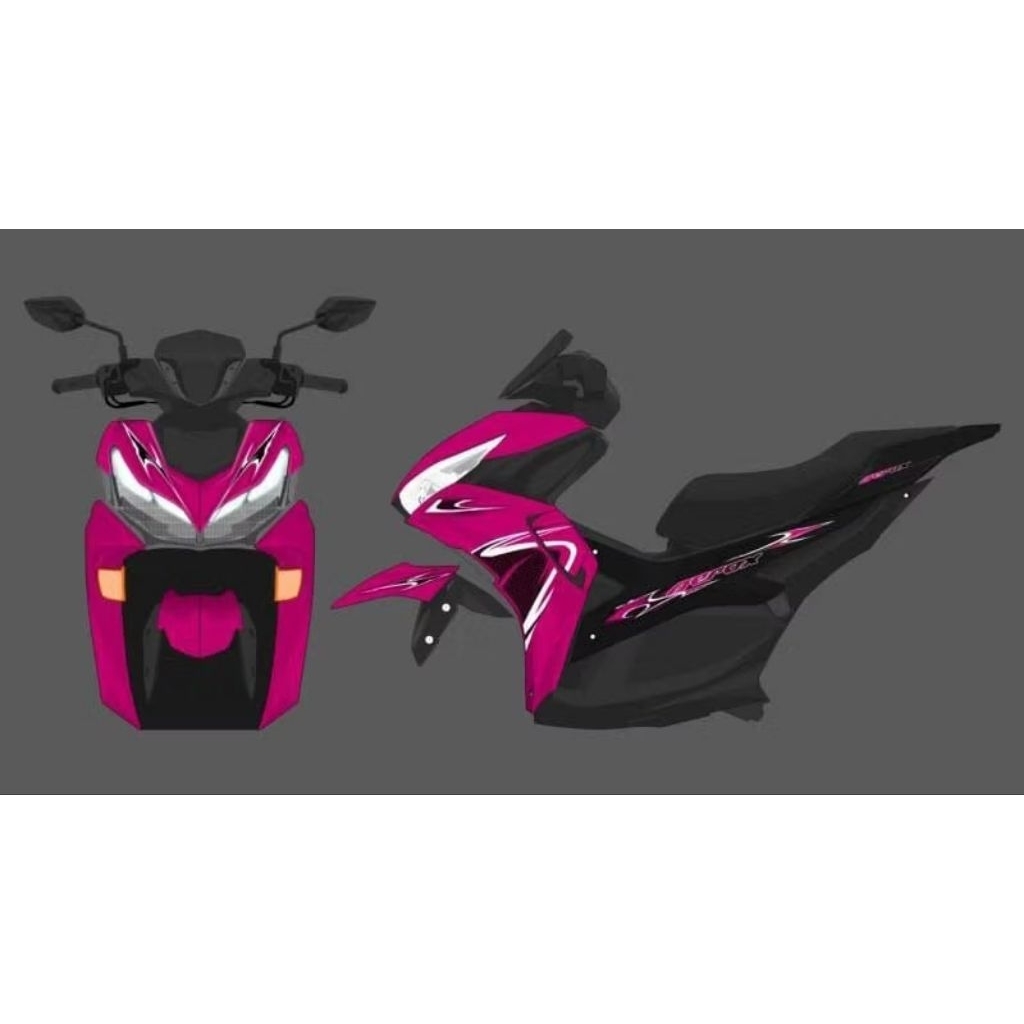 Jual striping sticker transparan aerox all new connected 155 kombinasi ...